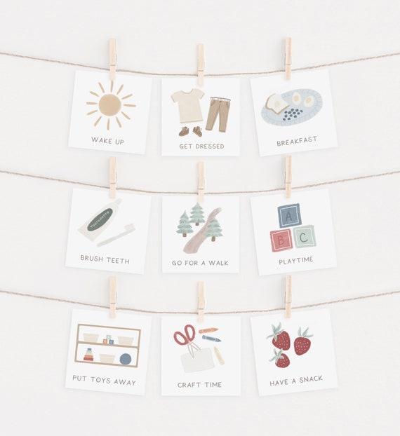 Daily Routine Picture Cards For Children