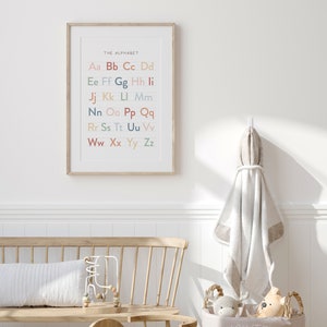 Rainbow Alphabet Poster, Handwriting Chart Print, Educational PRINTABLE ...
