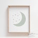 Sage Green Moon Print, Gender Neutral Nursery Decor, PRINTABLE Moon and ...