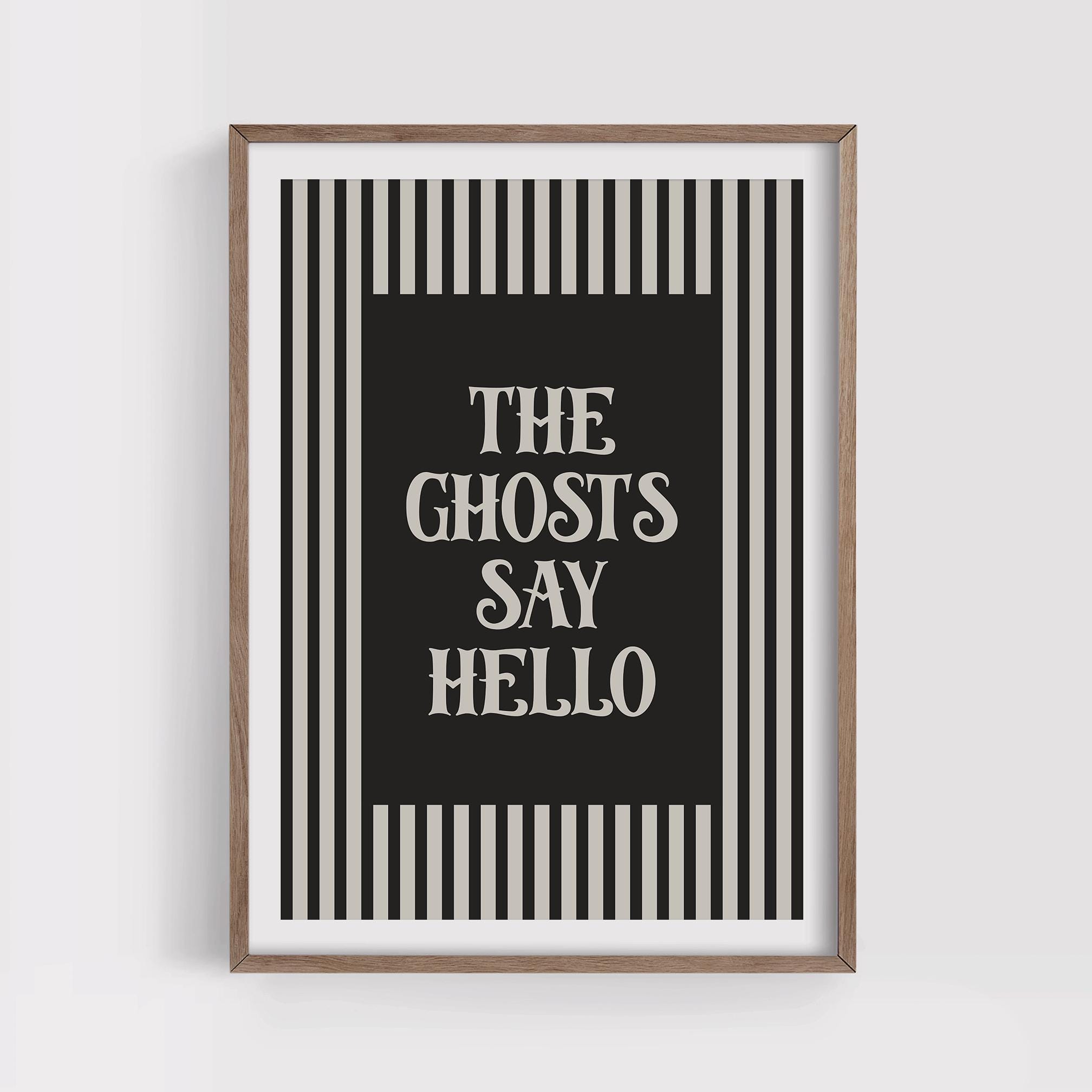 The Ghosts Say Hello Print, Halloween Wall Decor, Printable Halloween ...