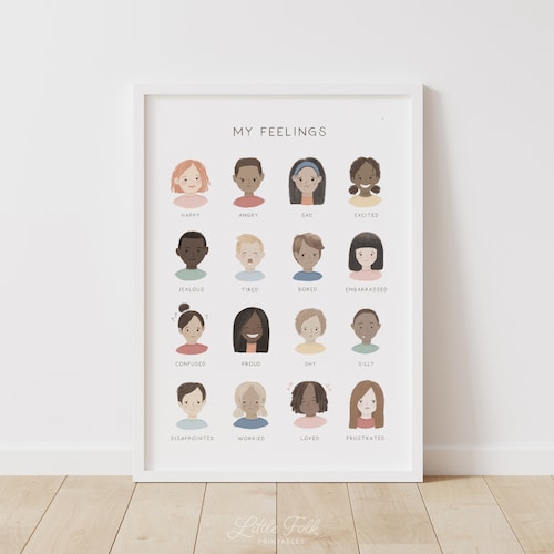 Rainbow Feelings Chart Emotions Print PRINTABLE Wall Art - Etsy