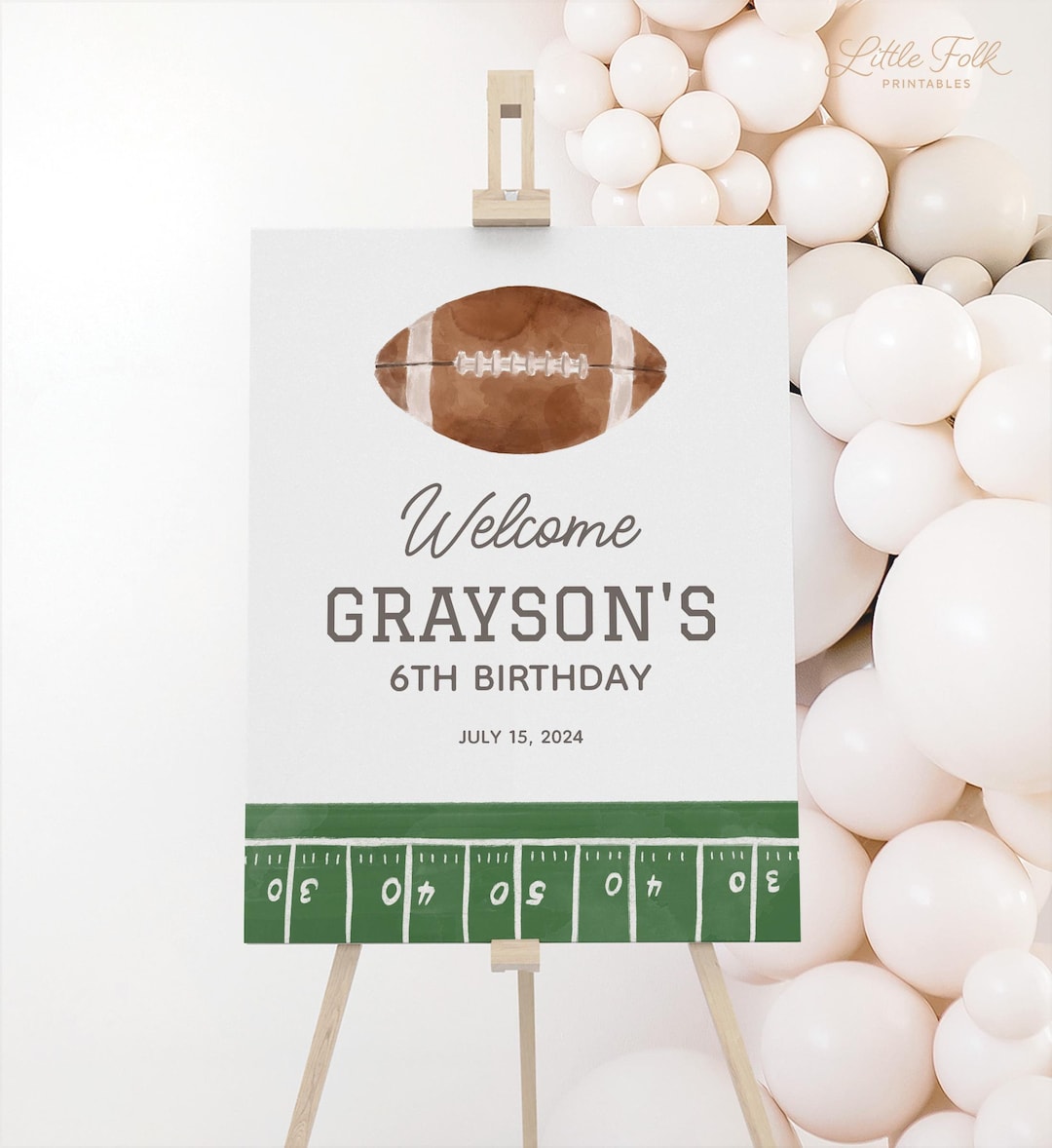 Editable Football Birthday Welcome Sign Template, Printable Football ...