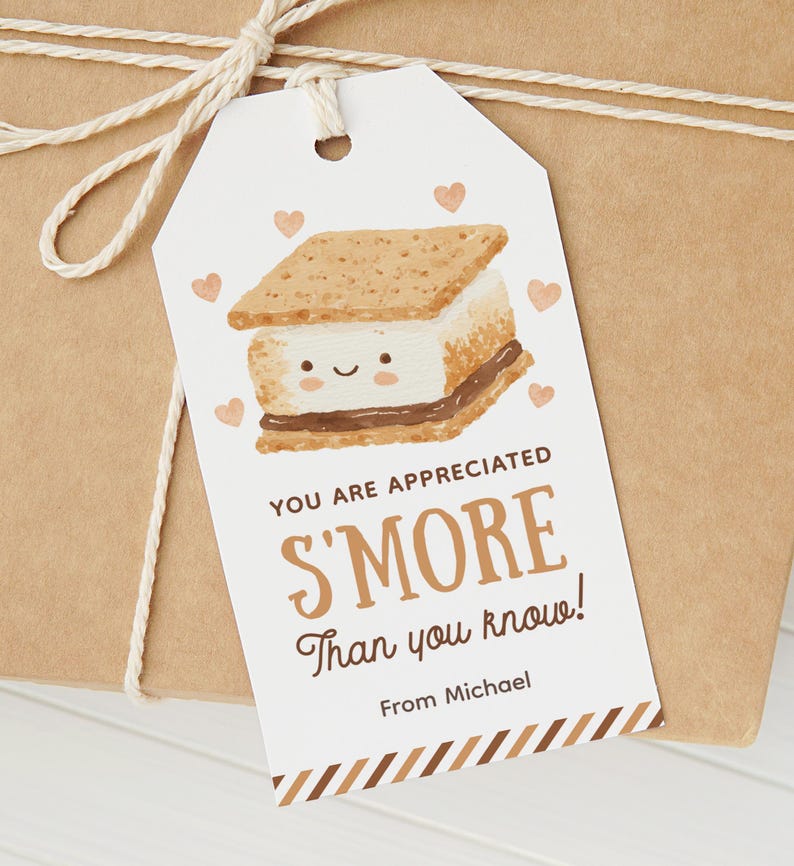 S'more Teacher Appreciation Week Tag Template, Editable Staff Employee ...