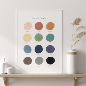 Educational Colors Poster, Printable Colors Wall Art, Rainbow Classroom ...