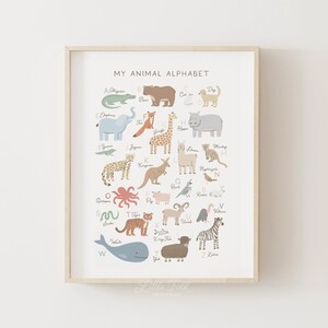 Rainbow Animal Alphabet Poster, PRINTABLE Wall Art, ABC Poster, Kids ...