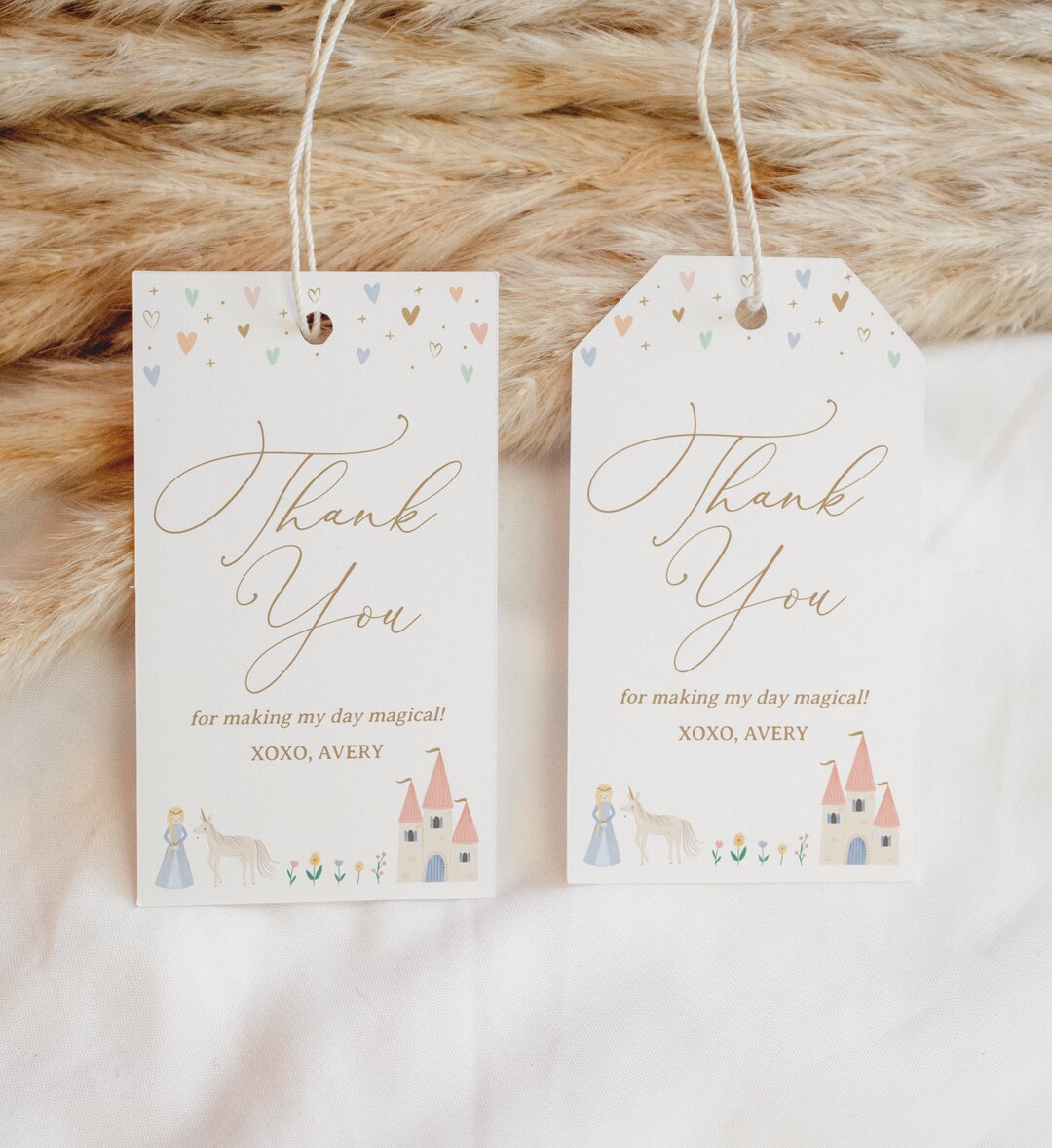Editable Princess Birthday Favor Tag Template, Printable Princess ...