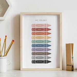 Educational Colors Poster, Crayon Colors Print, Printable Wall Art ...