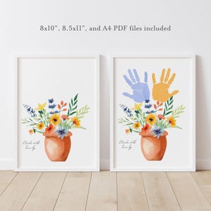 Mother's Day Handprint Art Printable, Flower Bouquet Hand Print Craft ...