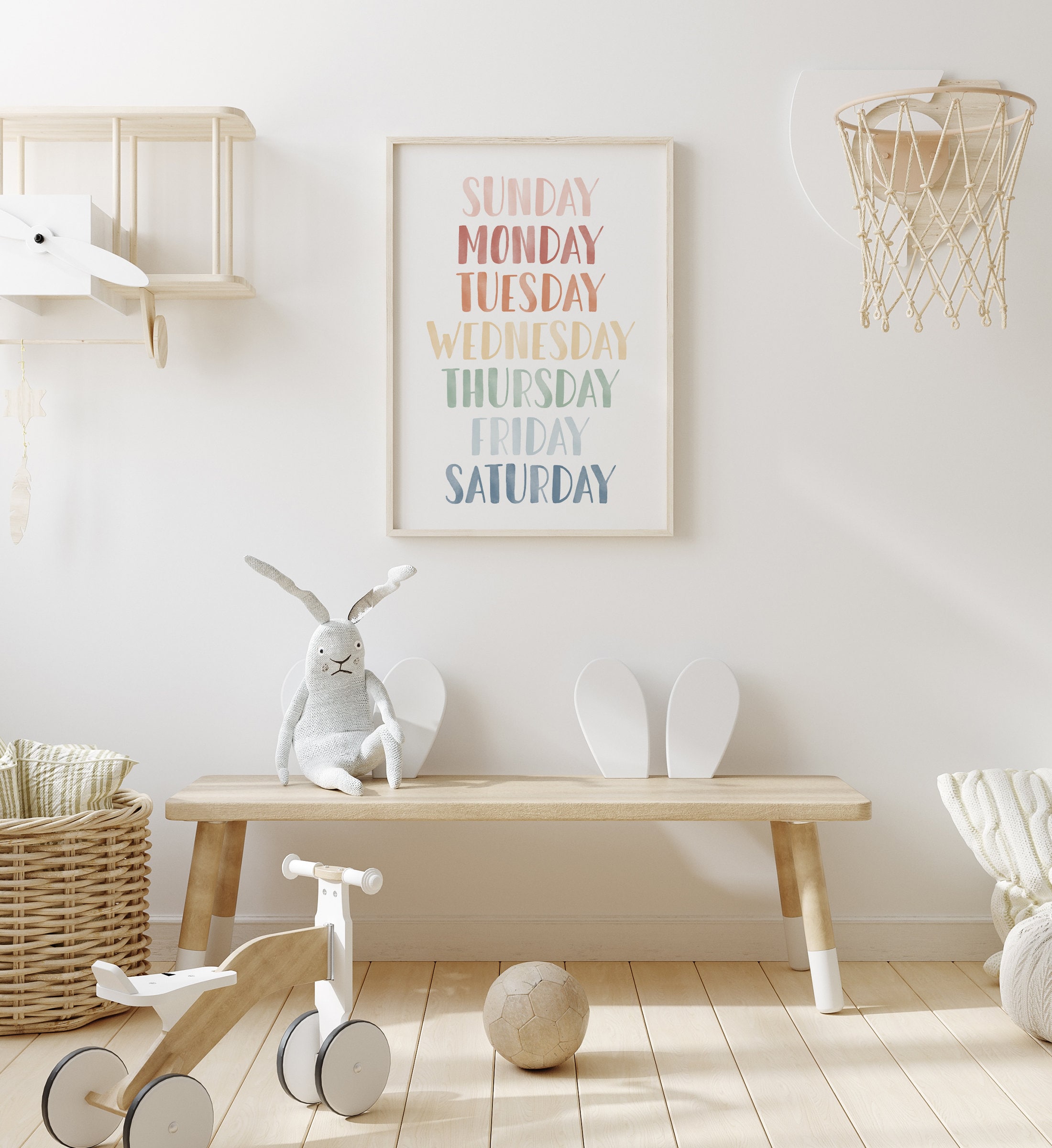 Rainbow Days of the Week Poster, Printable Educational Wall Art ...
