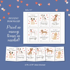 Printable Dog Valentine's Day Cards, Kids Dog Valentine Tags, Kids ...