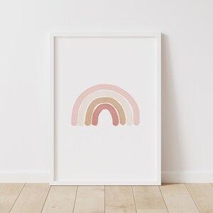 Neutral Rainbow Wall Art Set of 6 Prints, PRINTABLE Educational Wall ...