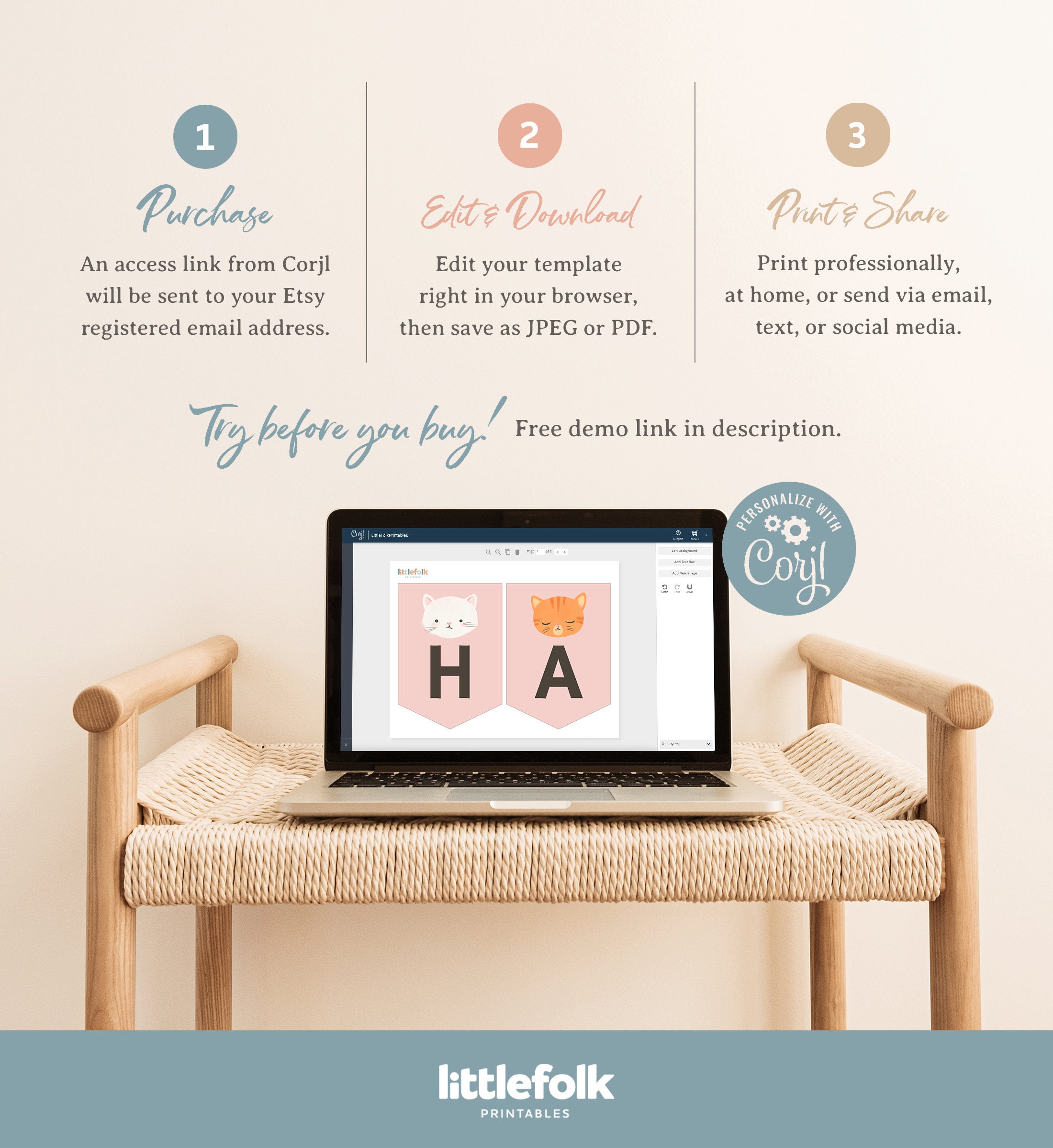 Editable Kitten Birthday Banner Template, Printable Cat Birthday ...