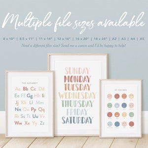 Rainbow Educational Posters, Set of 8 Homeschool Prints, PRINTABLE Wall ...