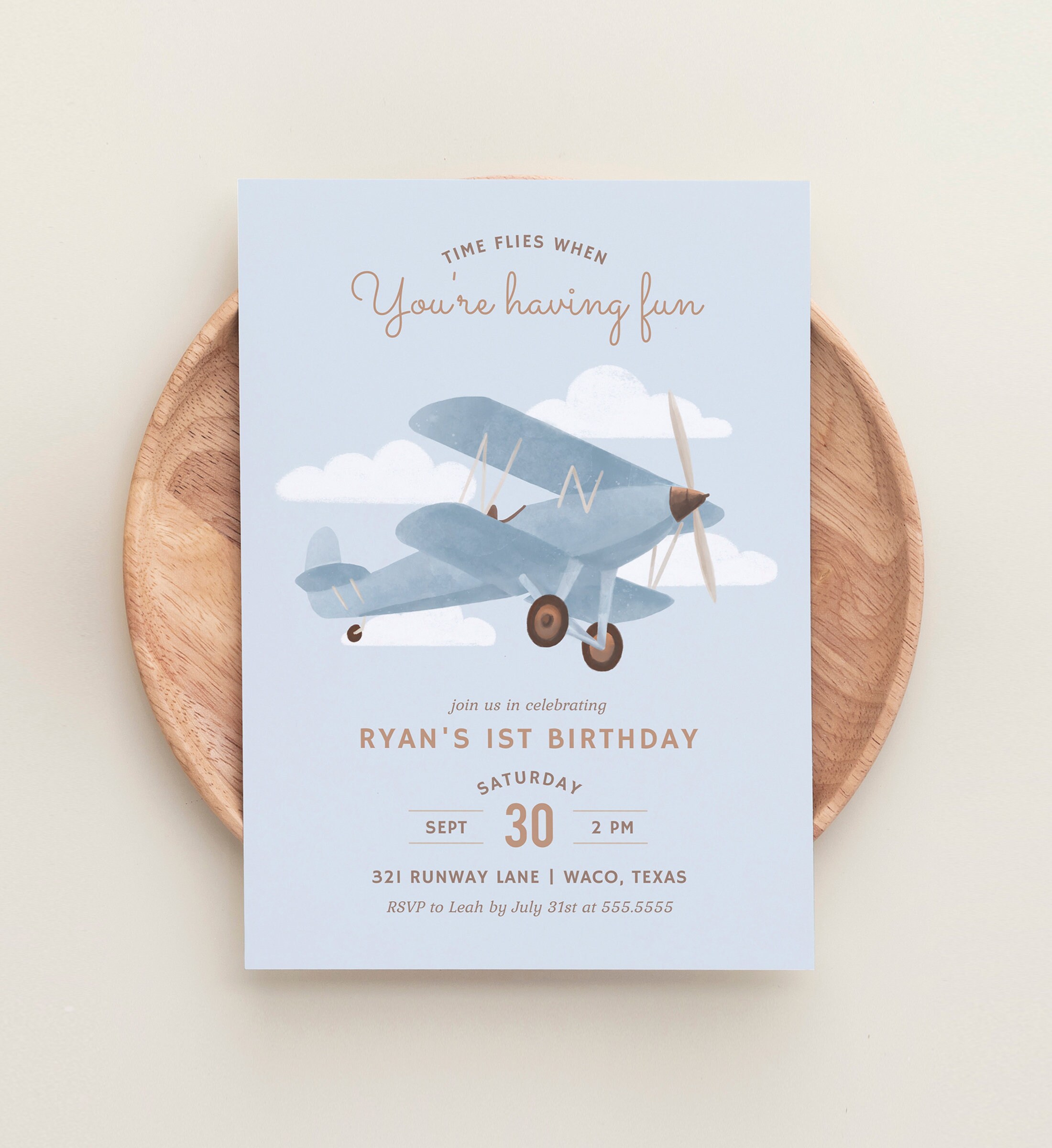 Airplane Birthday Invitation Vintage Travel 1st Birthday | Etsy