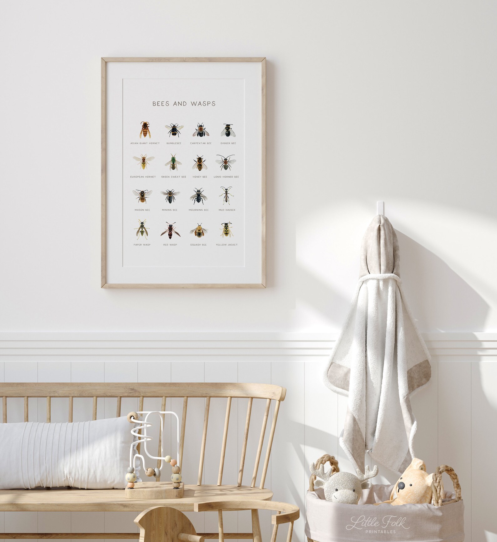 Educational Bugs Poster, Bees and Wasps Print, Printable Wall Art ...