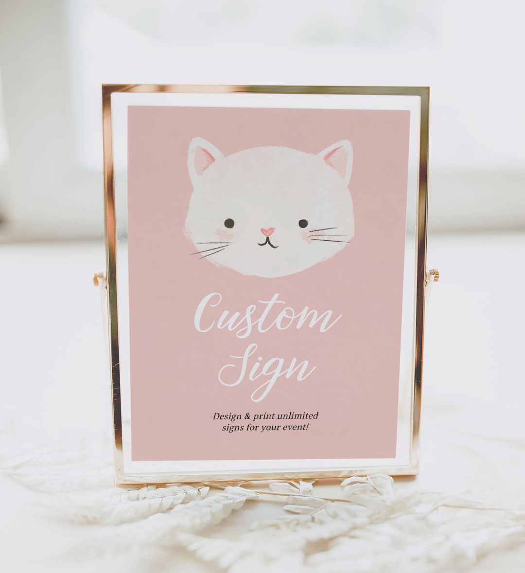 Editable Kitten Birthday Custom Sign Template, Printable Kitty Cat ...