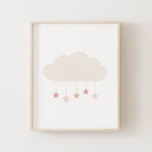 Neutral Cloud Print, Cloud and Stars Nursery Art, PRINTABLE Wall Art ...