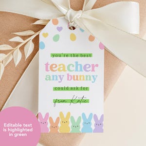 Easter Gift Tag Template, You're the Best Teacher Any Bunny Could Ask ...