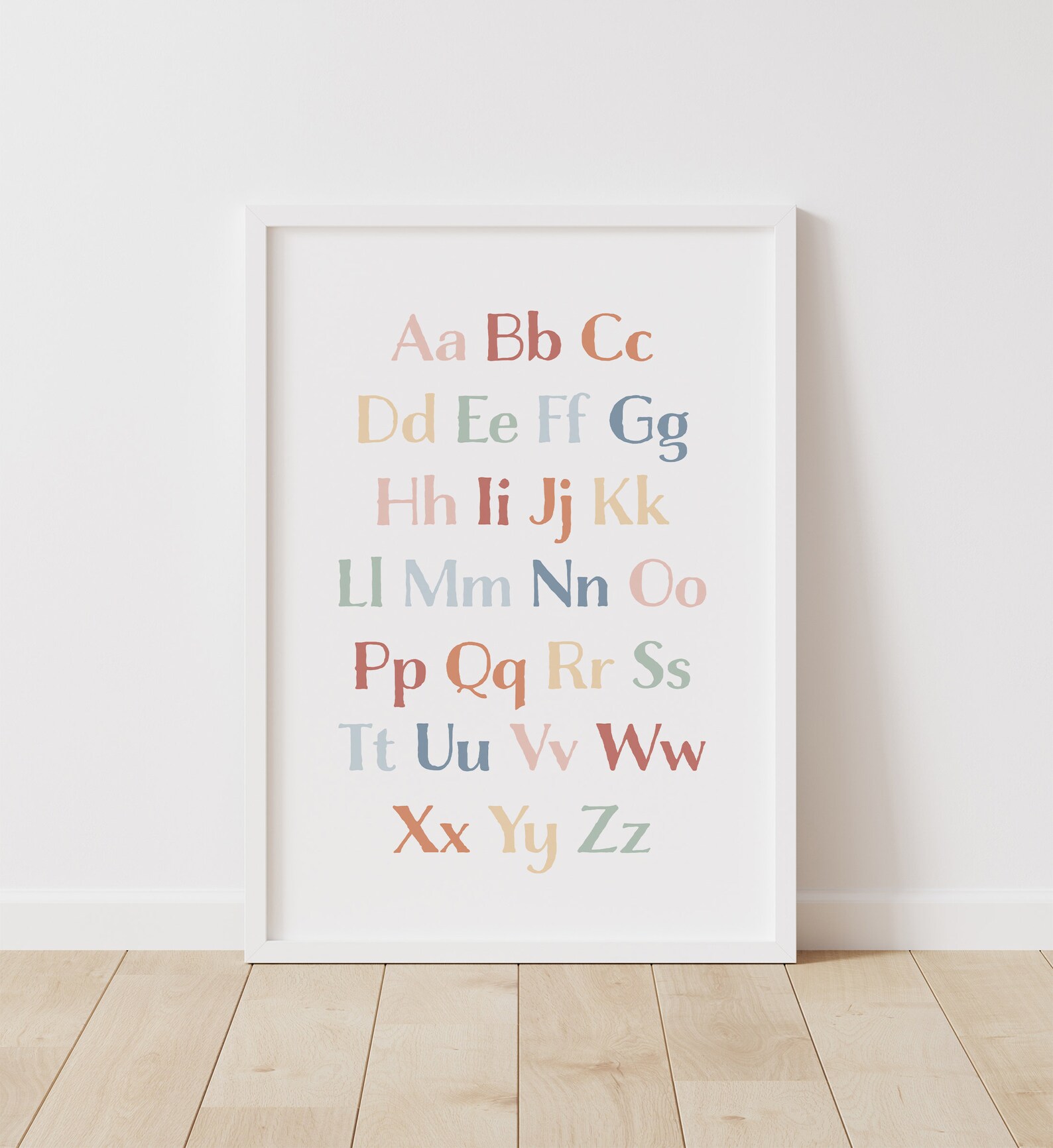 Rainbow Alphabet Poster ABC Print Printable Educational Wall - Etsy