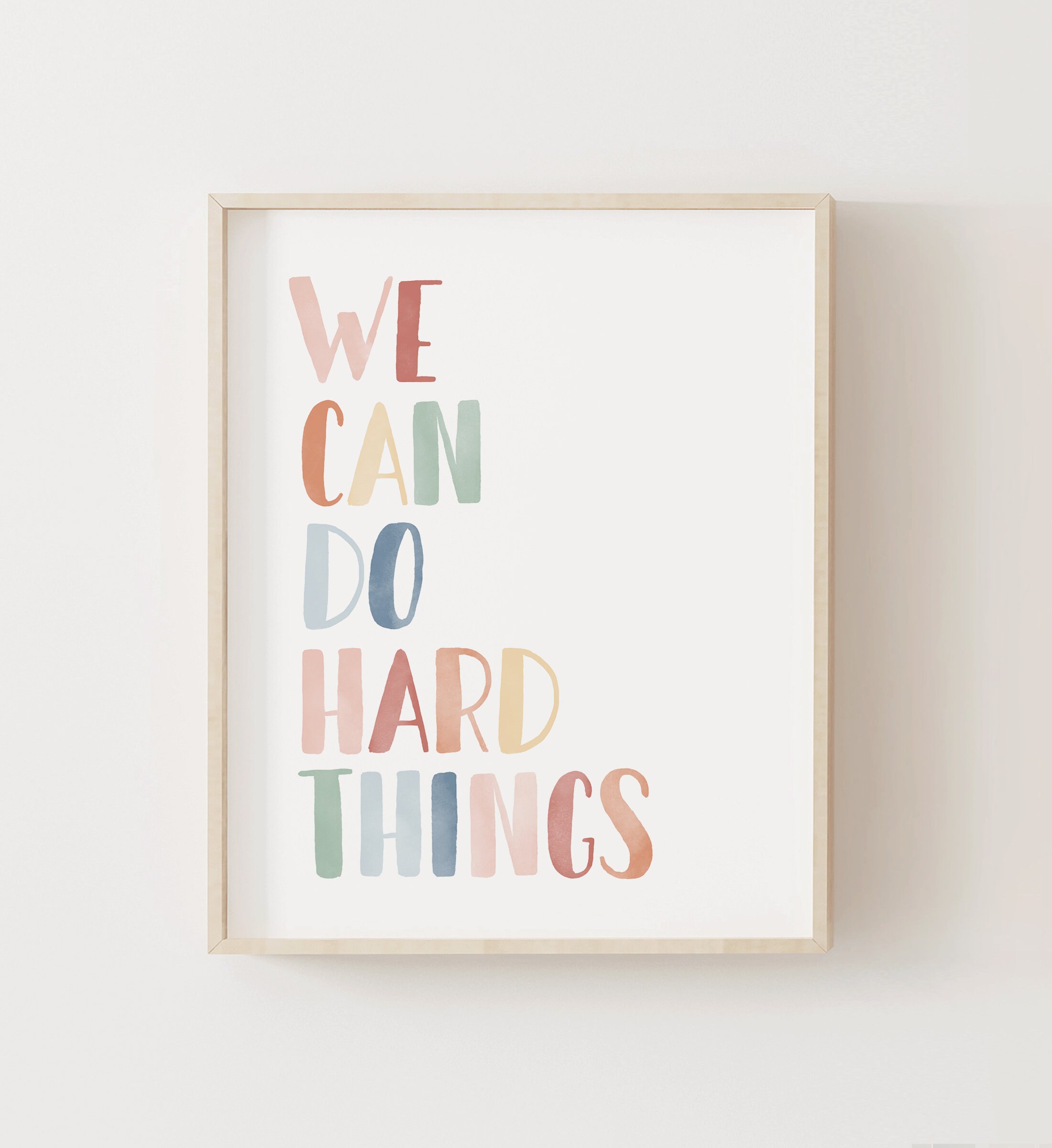 Rainbow We Can Do Hard Things Print Inspirational Decor for - Etsy