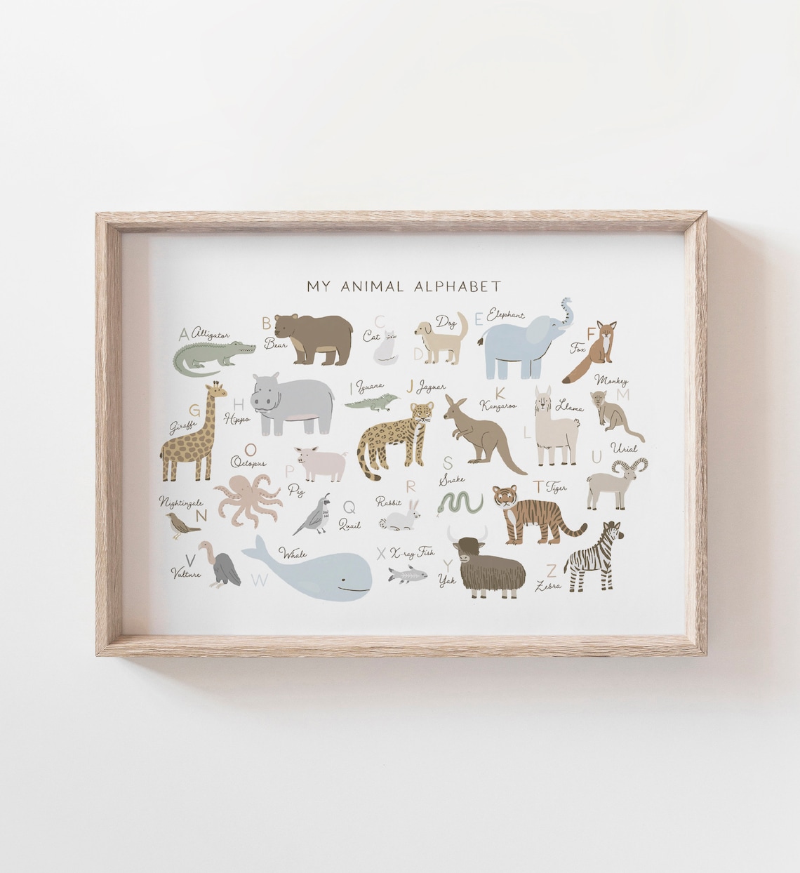 Animal Alphabet Poster PRINTABLE Nursery Wall Art - Etsy