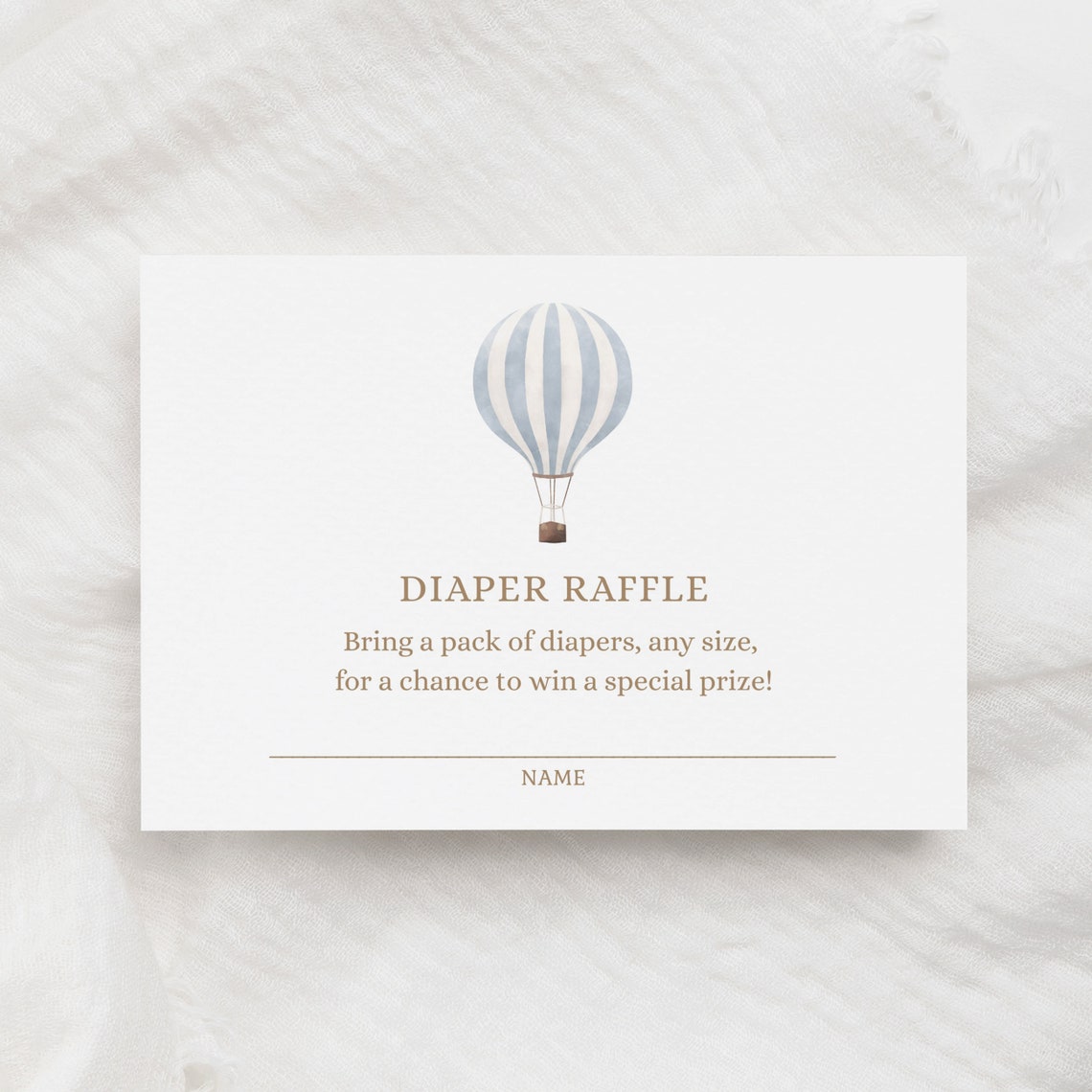 Blue Hot Air Balloon Diaper Raffle Ticket Template Hot Air - Etsy