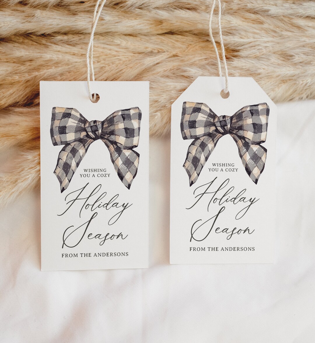 Rustic Christmas Gift Tag Template, Editable Christmas Favor Tag ...