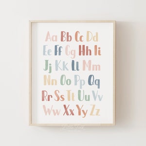 Rainbow Alphabet Poster, ABC Print, Printable Educational Wall Art ...