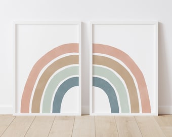 Rainbow Wall Art Boho Rainbow Printable Girls Room Decor - Etsy