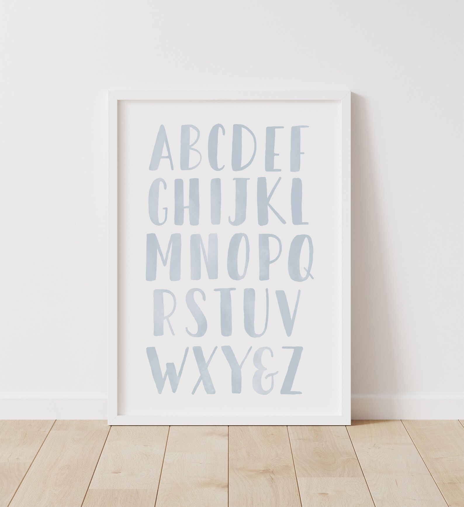 Light Blue Alphabet and Numbers Set of 2 Prints Printable - Etsy