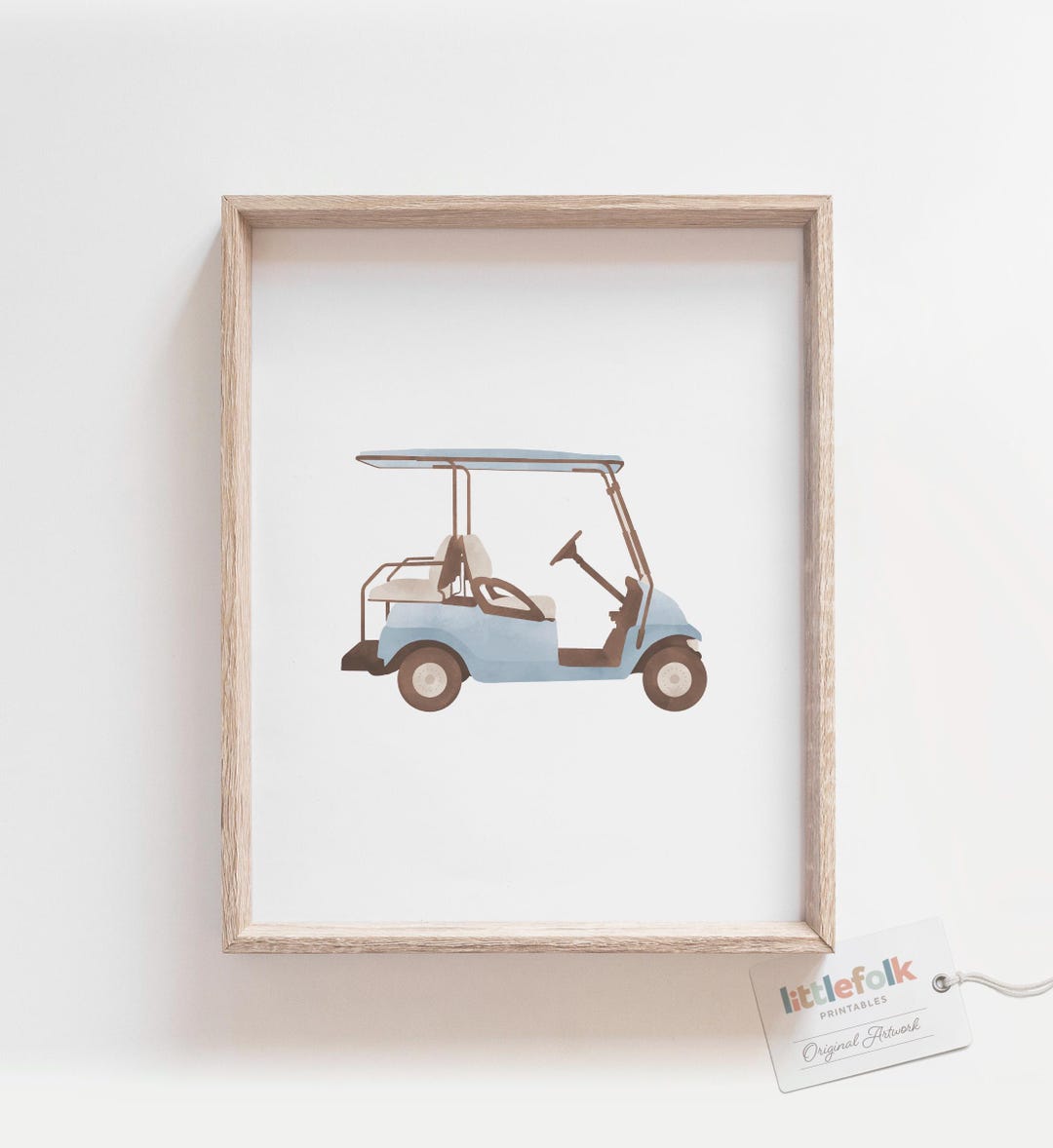 Vintage Golf Cart Print, Blue Golf Cart Wall Art, Printable Travel Wall ...