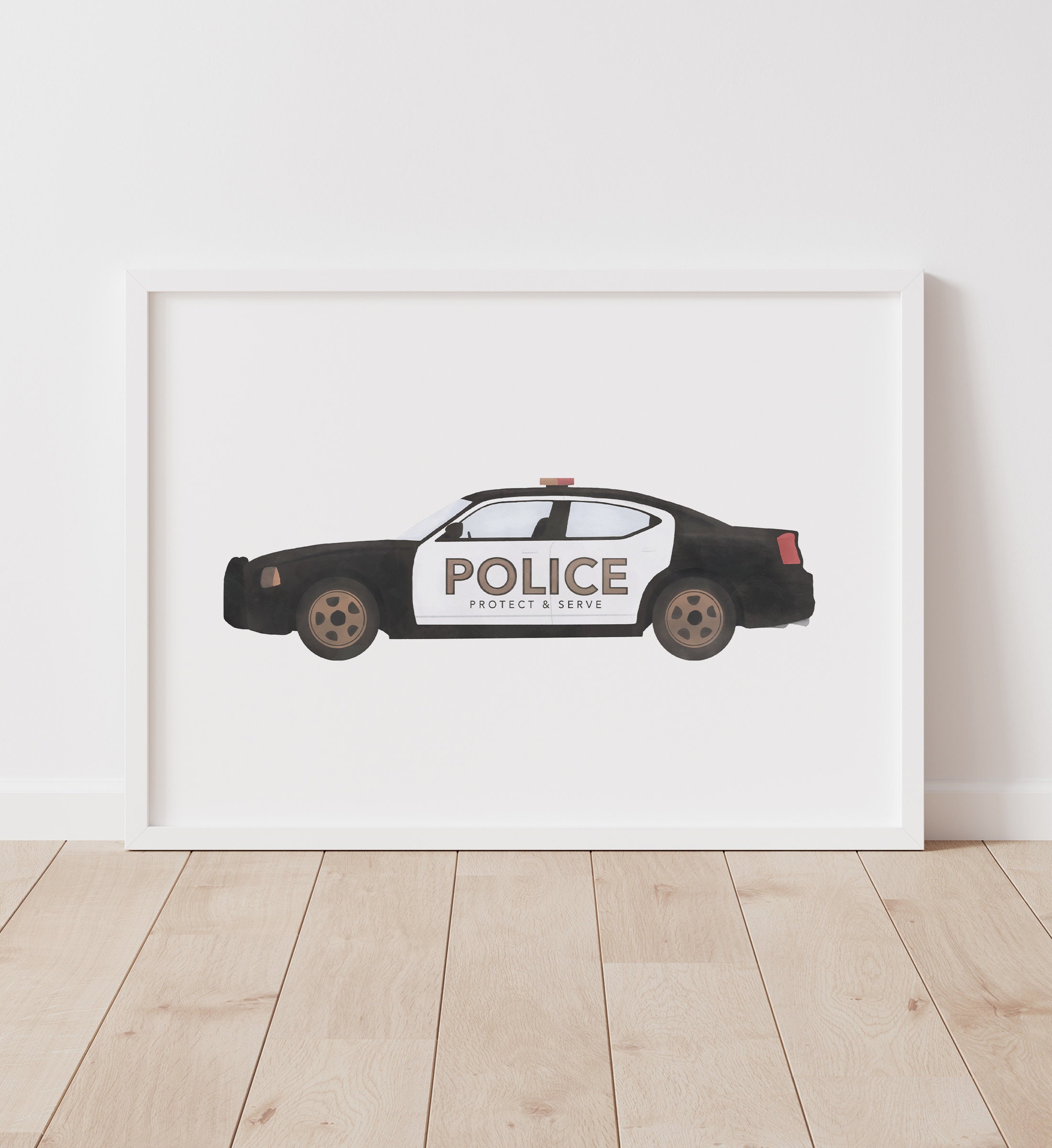 Police Car Print Cop Car Print Printable Wall Art Emergency | Etsy