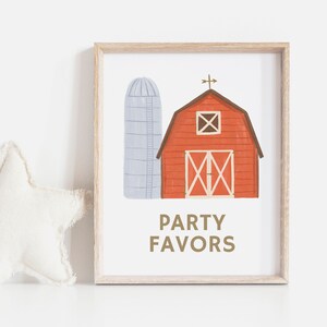Farm Birthday Party Favors Sign, Printable Barnyard Animals Birthday ...
