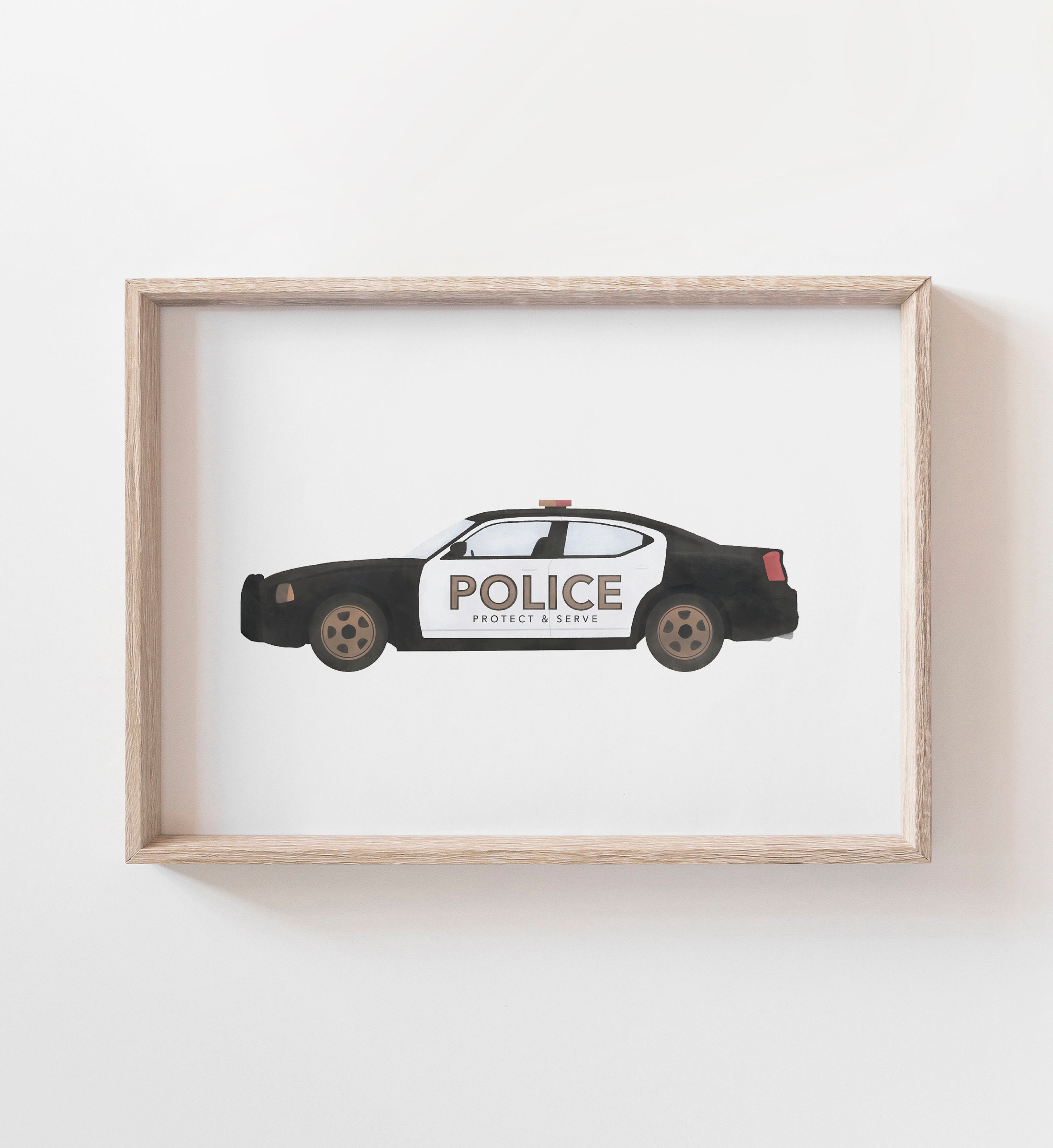 Police Car Print Cop Car Print Printable Wall Art Emergency - Etsy