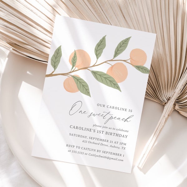 Peach Invitation - Etsy