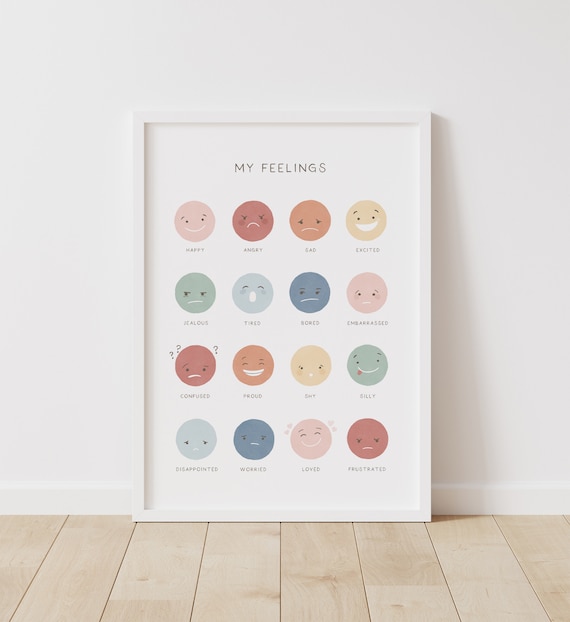 Rainbow Feelings Chart Emotions Print PRINTABLE Wall Art - Etsy