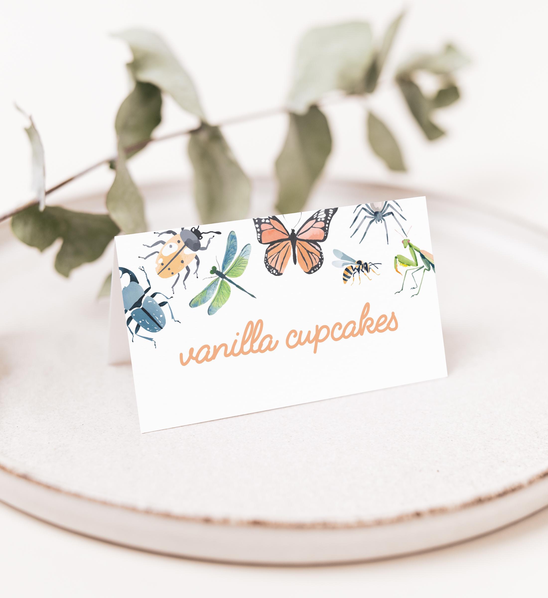 Editable Bug Insect Birthday Party Food Label Template, Printable Bug ...