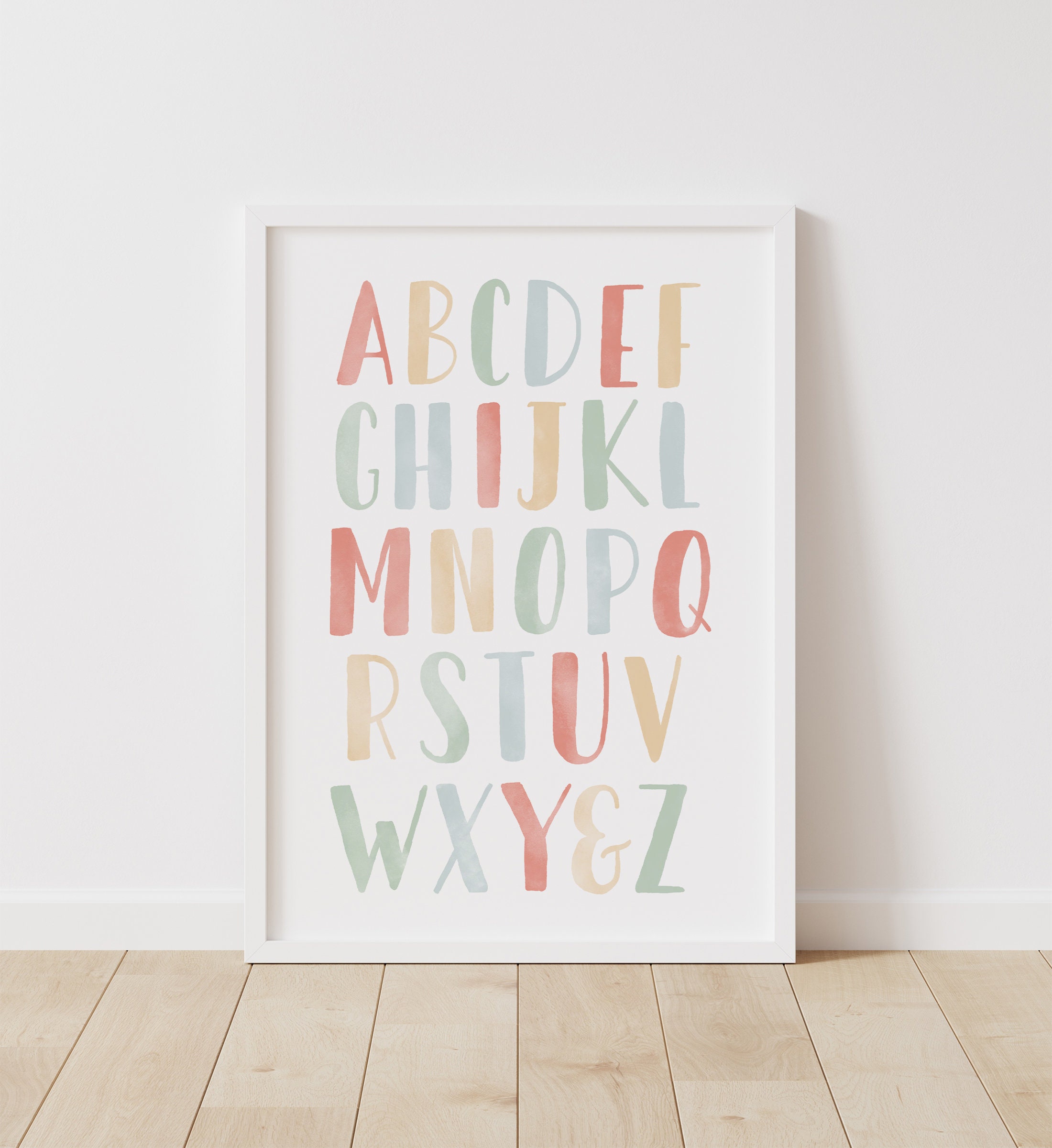 Digital Prints Rainbow Color ABC Print Nursery Wall Art Colorful ...