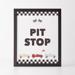 Race Car Birthday Party Pit Stop Sign, Printable Two Fast Birthday ...