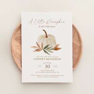 Little Pumpkin Baby Shower Invitation, Fall Baby Shower Invite ...