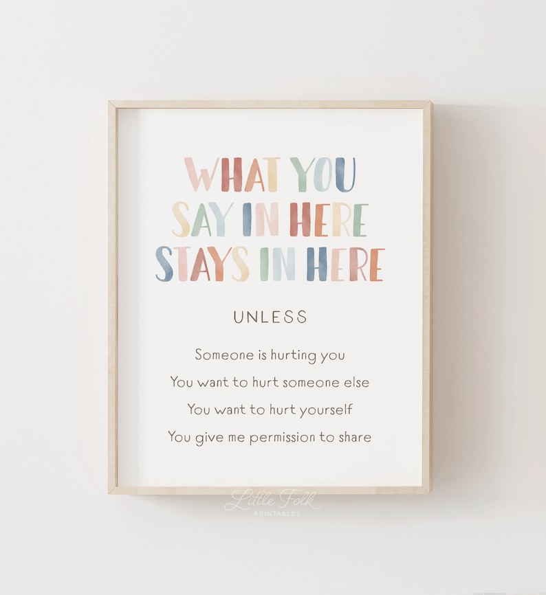 What You Say in Here Stays in Here Print, Counseling Office Decor ...