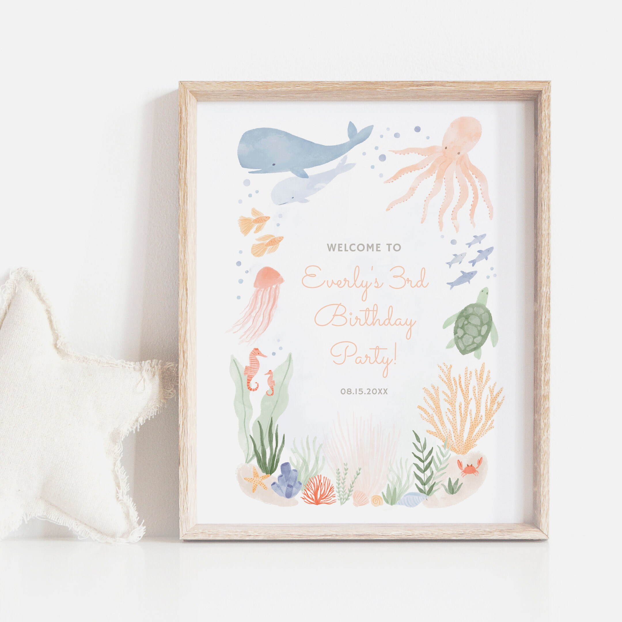 Editable Under the Sea Birthday Party Welcome Sign Printable - Etsy