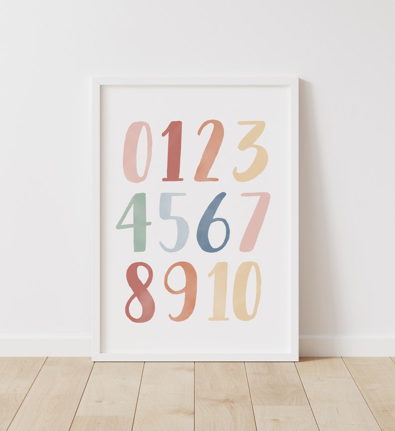 Rainbow Counting Poster Numbers 0-10 Print PRINTABLE Wall - Etsy