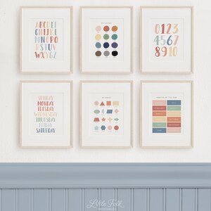 Rainbow Classroom Decor Set of 6 Prints, Printable Educational Wall Art ...