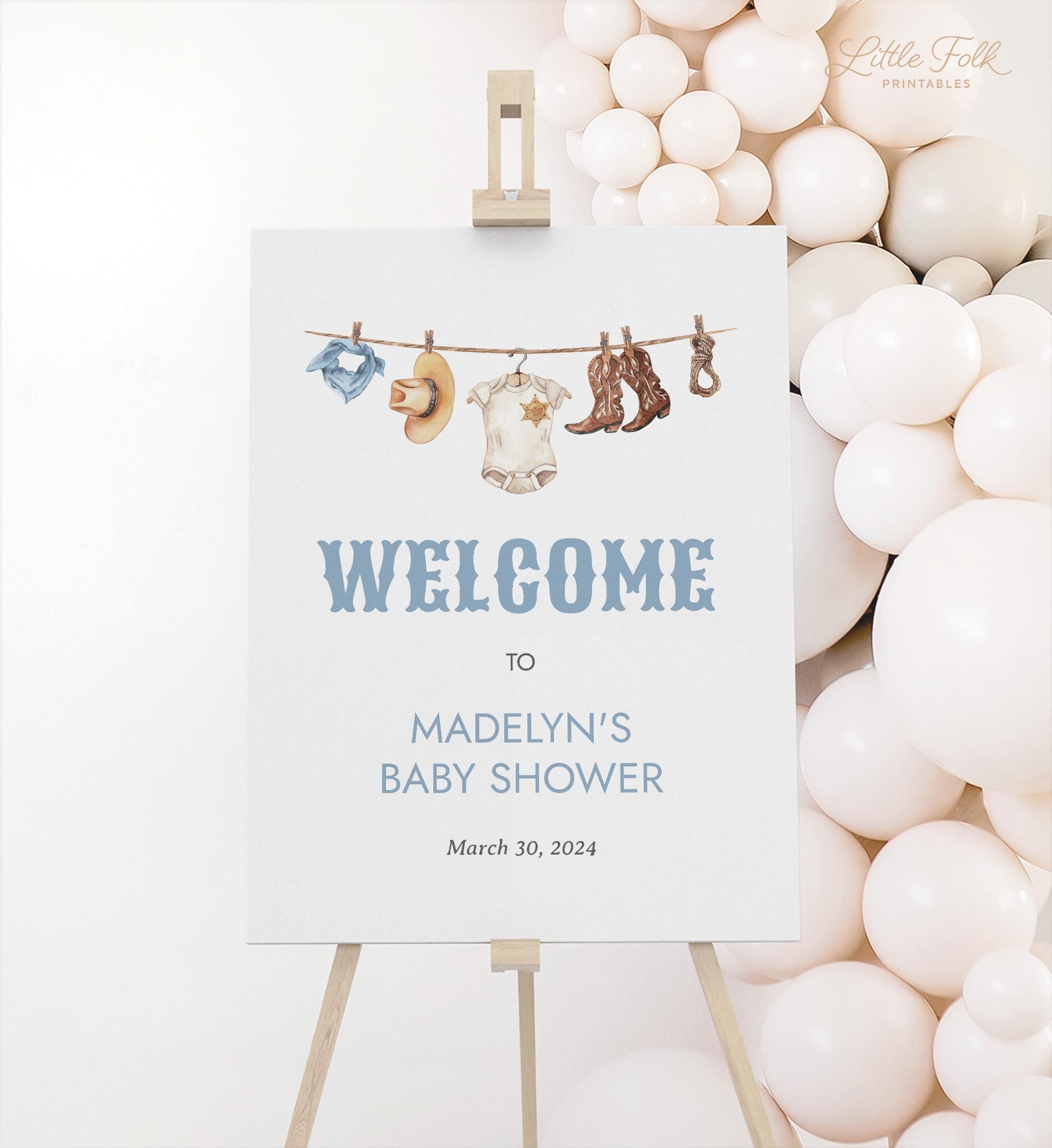 Cowboy Baby Shower Welcome Sign, Western Baby Shower Welcome Sign ...