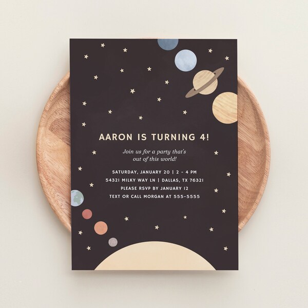Solar System Invite - Etsy