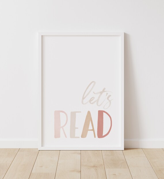 Let's Read Print PRINTABLE Wall Art Neutral Nursery - Etsy