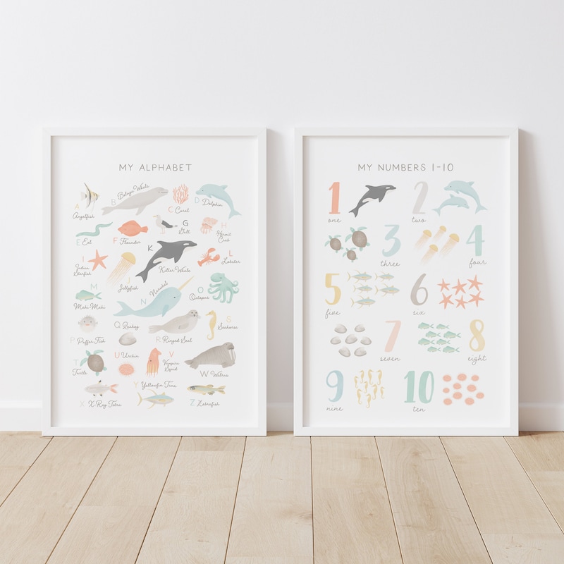 Under the Sea Numbers Posters - Etsy
