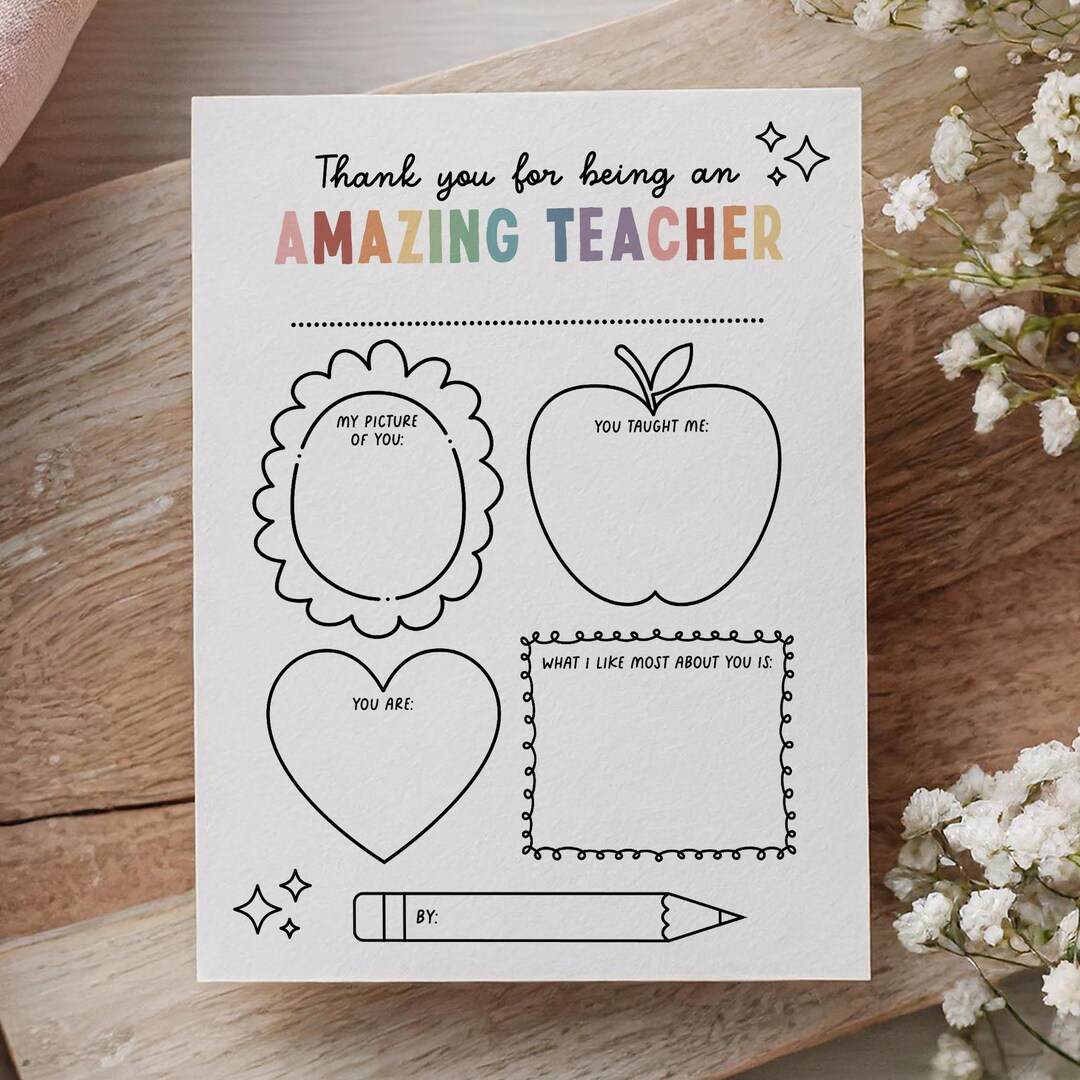Printable Teacher Appreciation Week Coloring Page, All About My Teacher ...