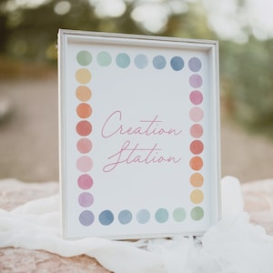 Art Birthday Creation Station Sign, Printable Painting Birthday Party ...